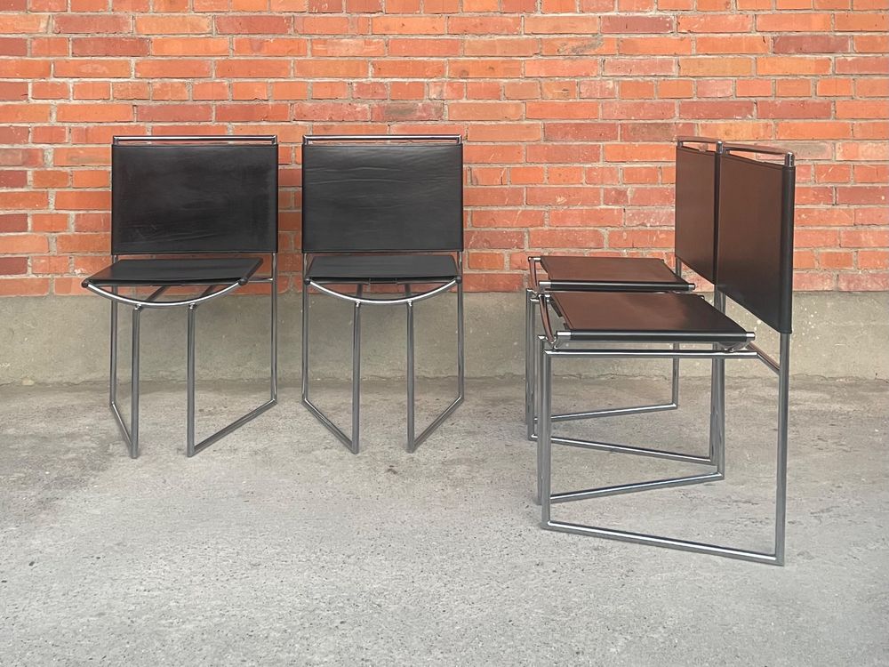 Mario Botta / 4er Set Modell 91 / Leder schwarz | Kaufen auf Ricardo