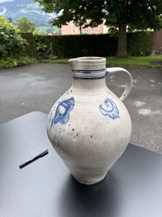 Wunderschöner Antiker Krug/Weinkrug aus Steinzeug mit Dekor (Gebraucht) in Unterterzen für CHF ...