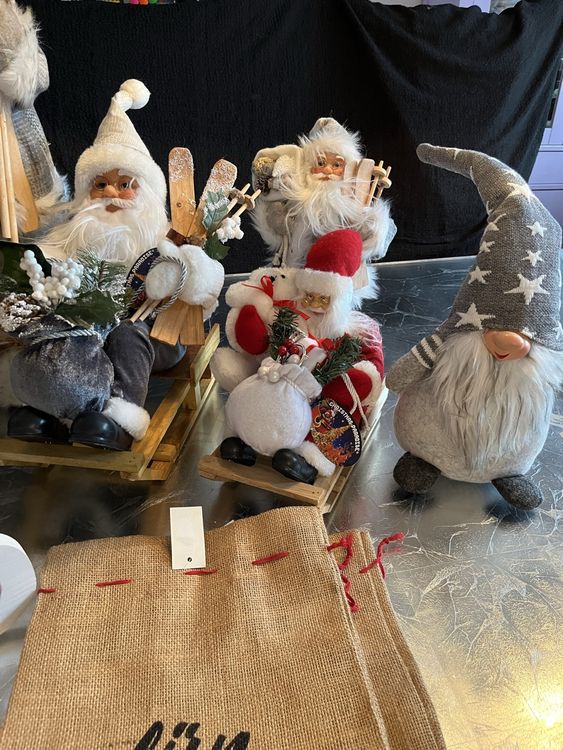 Santa auf Schlitten Nikolaus Samichlaus grau Weihnacht (Neu und ...