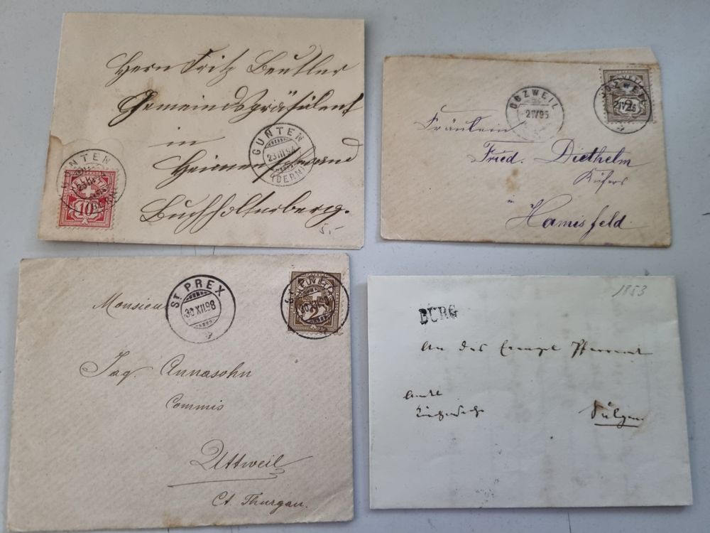 12 alte CH Briefe ab 1853 (Gebraucht) in Gümligen für CHF 7 – mit ...