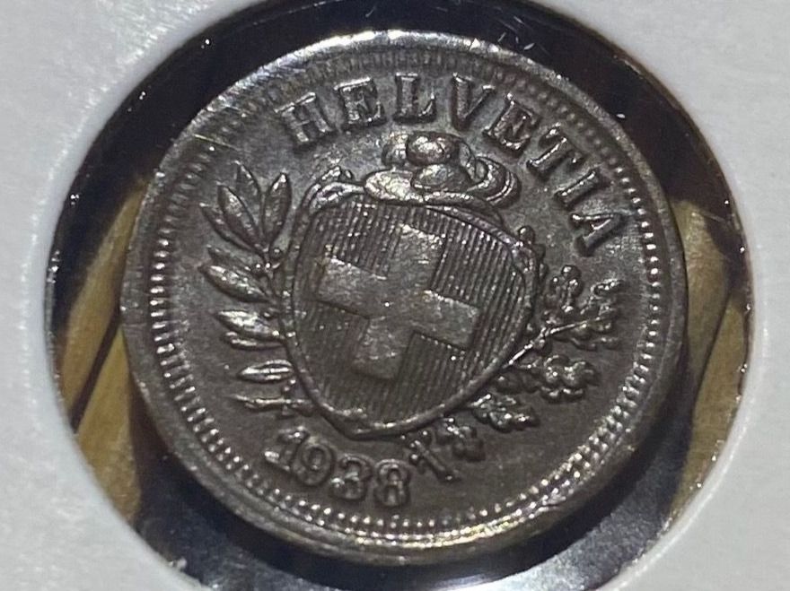 Schweiz 1 Rappen 1938 unz braune Patina alter Wappen (Neu (gemäss Beschreibung)) in Speicher für ...