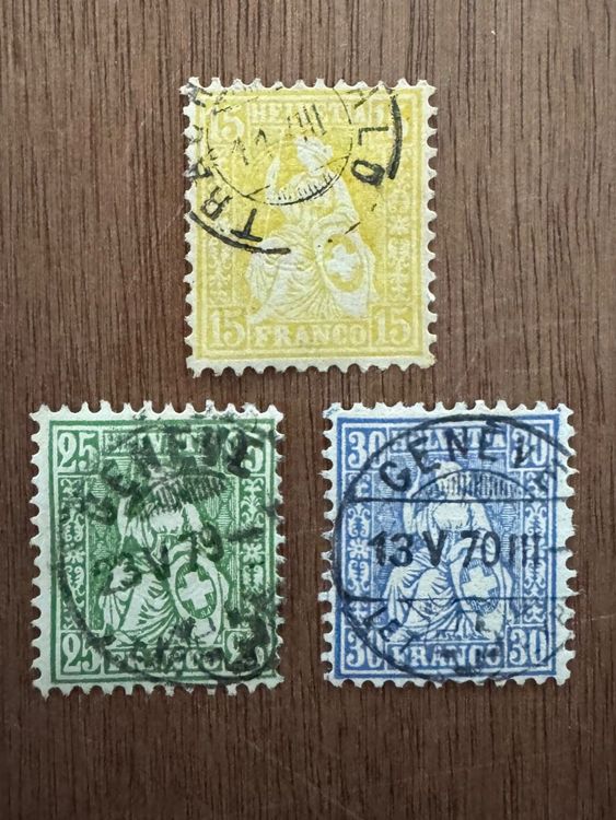 Nr. 39, 40, 41, Stempel Trachselwald und 2x Genève (Gebraucht) in ...