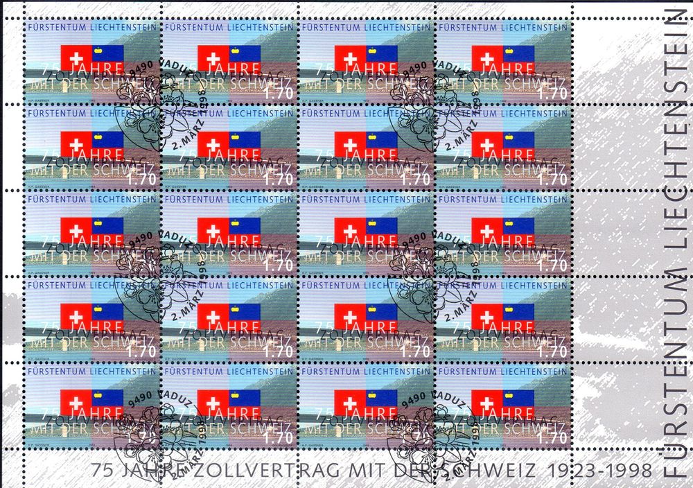 75 JAHRE ZOLLVERTRAG LIECHTENSTEIN SCHWEIZ KLEINBOGEN - LI72 | Kaufen auf Ricardo