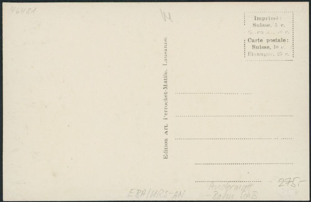 URS Andermatt - Bahnhof - Bahn SchB (Neu (gemäss Beschreibung)) in Schindellegi für CHF 275 ...