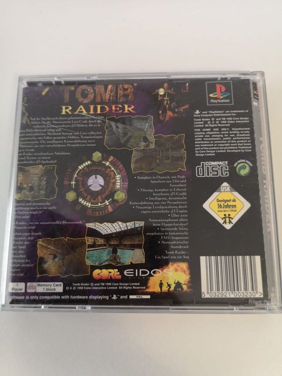 Tomb Raider featuring Lara Croft (Platinum) (PS1) (Gebraucht) in ...