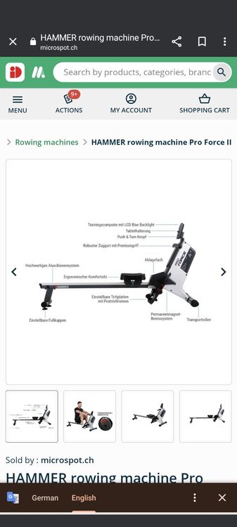 HAMMER rowing machine Pro Force II (Neu (gemäss Beschreibung)) in ...