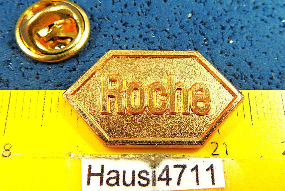 ROCHE LOGO SCHMUCK-PIN GEPRÄGT GOLDIG 25mm KLEIN-FEIN | Kaufen auf Ricardo