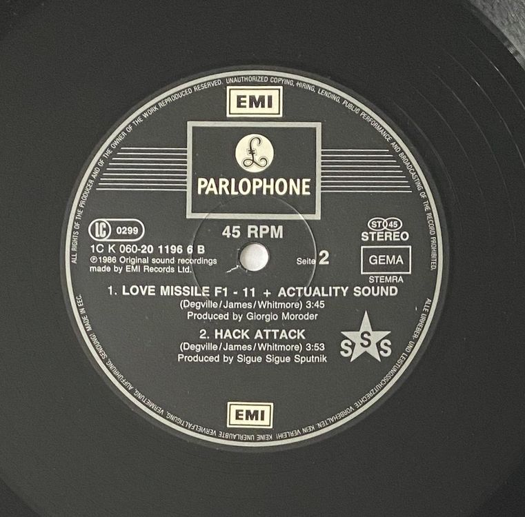 Sigue Sigue Sputnik, Love Missile F1-11 (Limited Edition !!! (Gebraucht ...