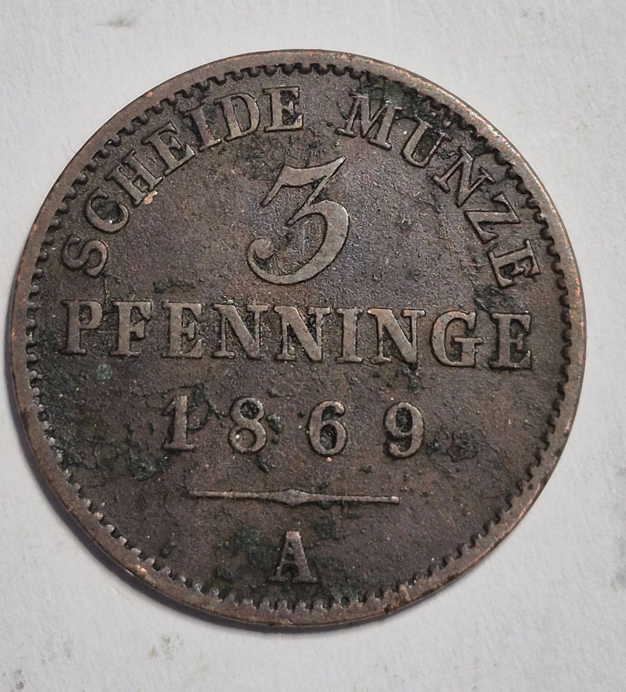 Brandenburg-Preußen 3 Pfennig 1869 A Wilhelm I. (Gebraucht) in ...
