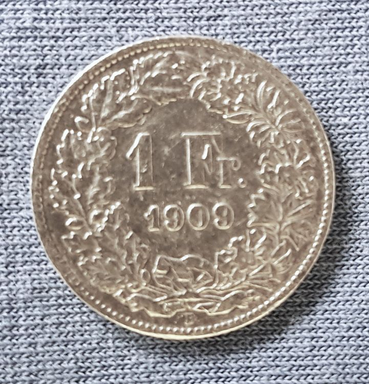 1 Franken 1909 uralte sehr rare Silbermünze ab nur 1 Fr !!! (Gebraucht) in Camignolo für CHF 3.4 ...