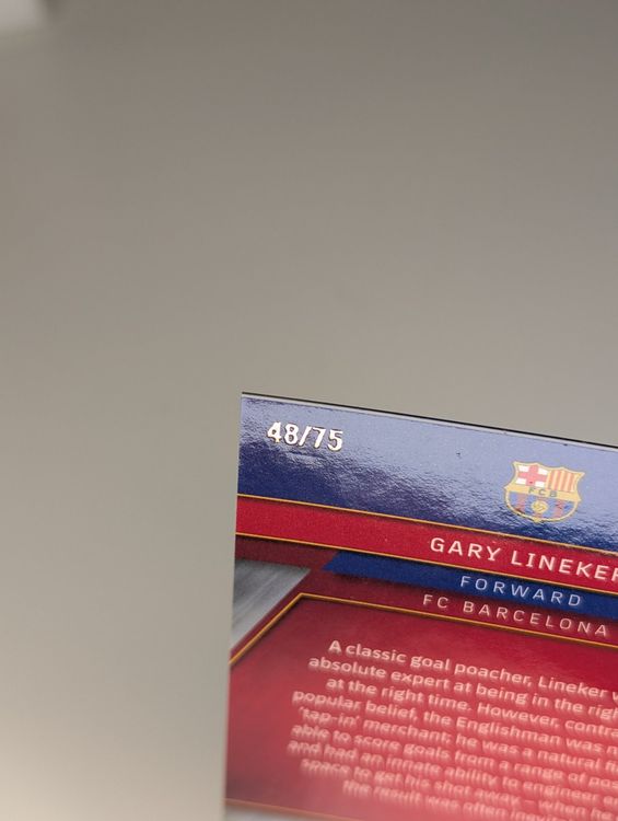 Gary Lineker FC Barcelona Karte /75 seltene Sammlerkarte! (Gebraucht ...