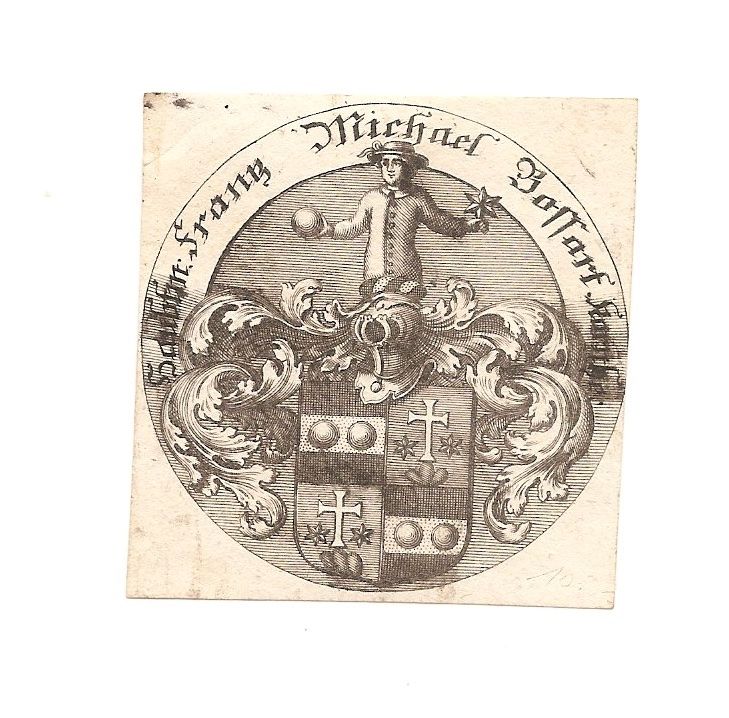 Ex-libris héraldique Franz Michael BOSSART, Zug (D'occasion) à Farvagny ...