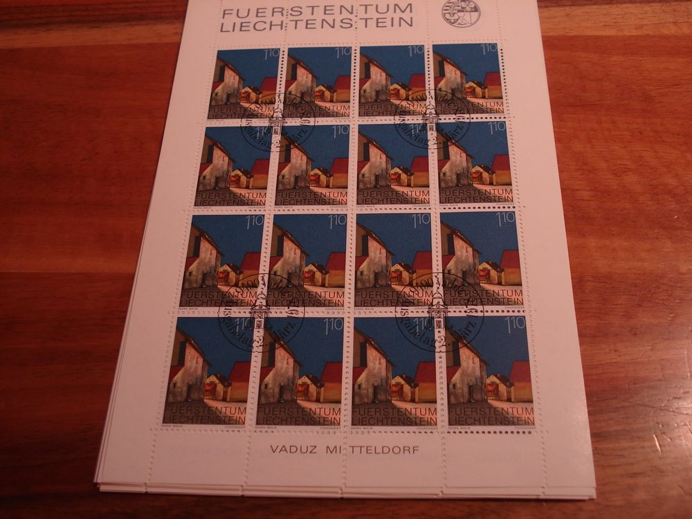 Liechtenstein 1978, Bogensatz Dauermarken ET-o, 12 Bogen (Gebraucht) in Niederwil AG für CHF 4.2 ...