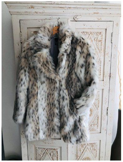 Kunstpelz Mantel / Kunstfell Jacke / Fake Fur Luchs gr s-m (Gebraucht ...