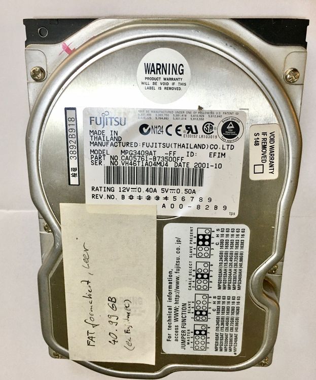 Fujitsu 3.5' PC-HD 40GB - IDE-U-ATA/100 | Acheter sur Ricardo