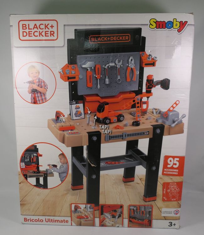 Kids Workbench Smoby Black+Decker Bricolo Smart Tool Box - With 30 ...