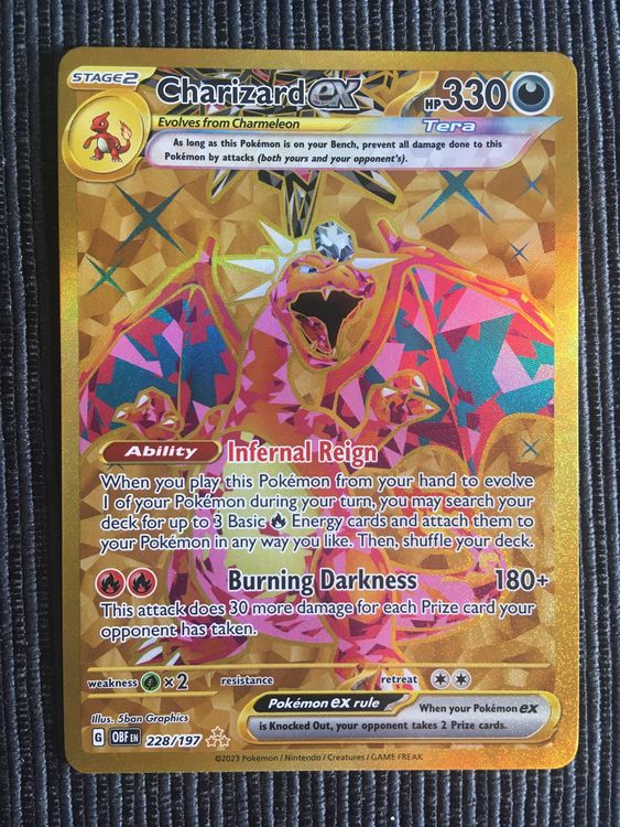 Pokemon Obsidian Flames Charizard EX Gold Tera Englisch (Neu (gemäss ...