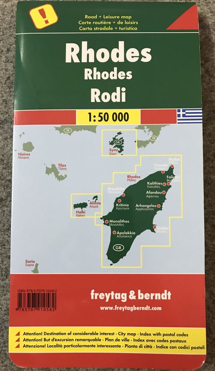 Landkarte Rhodos 1:50'000 (Gebraucht) in Guntershausen für CHF 2 – mit ...