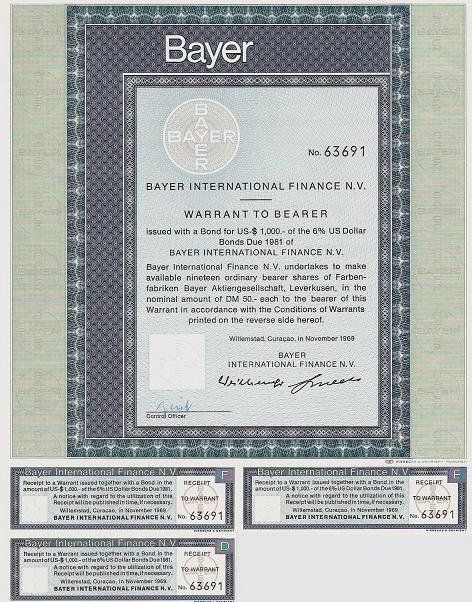 Bayer International Finance, Curaçao 1969 | Kaufen auf Ricardo
