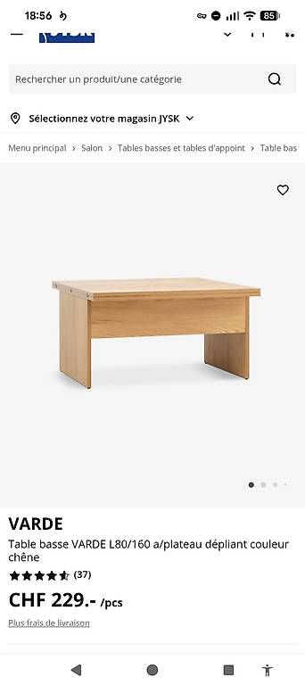 Table basse comme neuve qui se déplie pour agrandir (Gebraucht) in ...