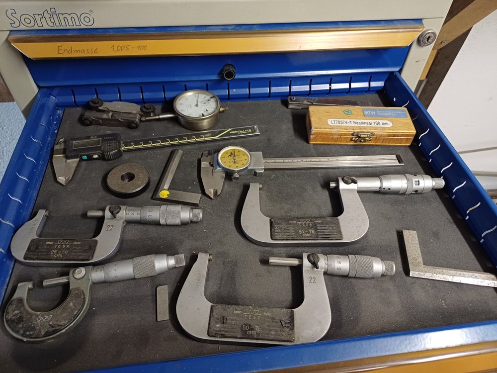Mikrometer 1x 0-25 1× 25-50 1× 50-75 2× Schieblehre Messuhr (Gebraucht ...