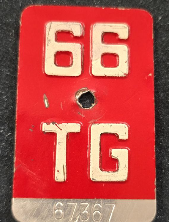 Altes Autonummernschild TG 67367 Jahrgang 1966 (Gebraucht) in Oberaach ...