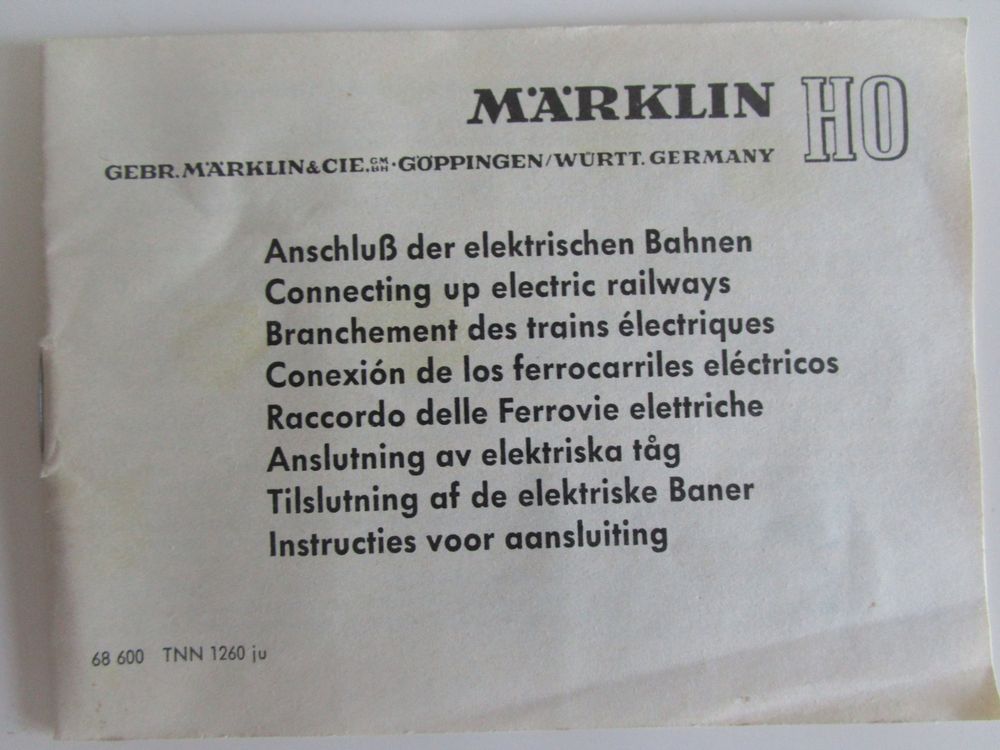 Märklin Gebrauchsanw. Anleitung H0, Anschluss der el. Bahnen (Gebraucht ...