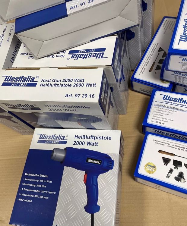 Westfalia Heißluftpistole 2000W + 1 Zubehörset (Neu (gemäss Beschreibung)) in Heerbrugg für CHF ...