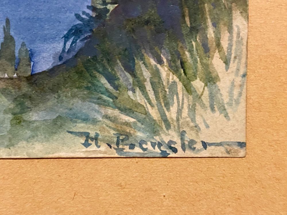 Superbe aquarelle signée paysage au bord du lac | Kaufen auf Ricardo