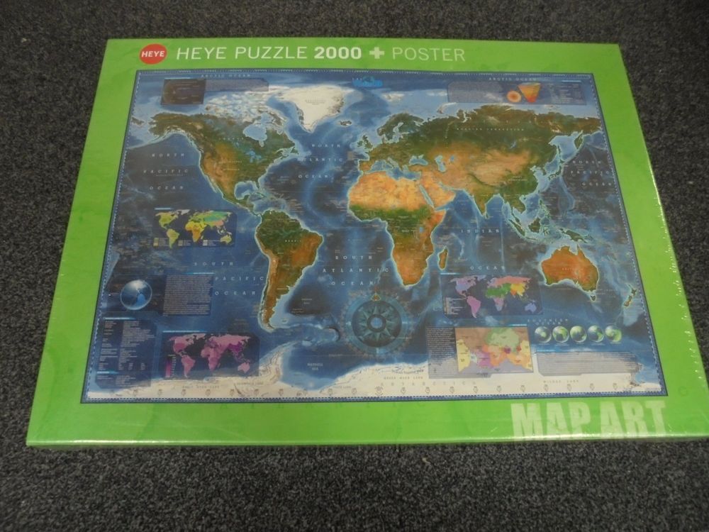 Neu & ungeöffnet: Heye Puzzle 2000 Teile, Satellite Map (Neu und ...