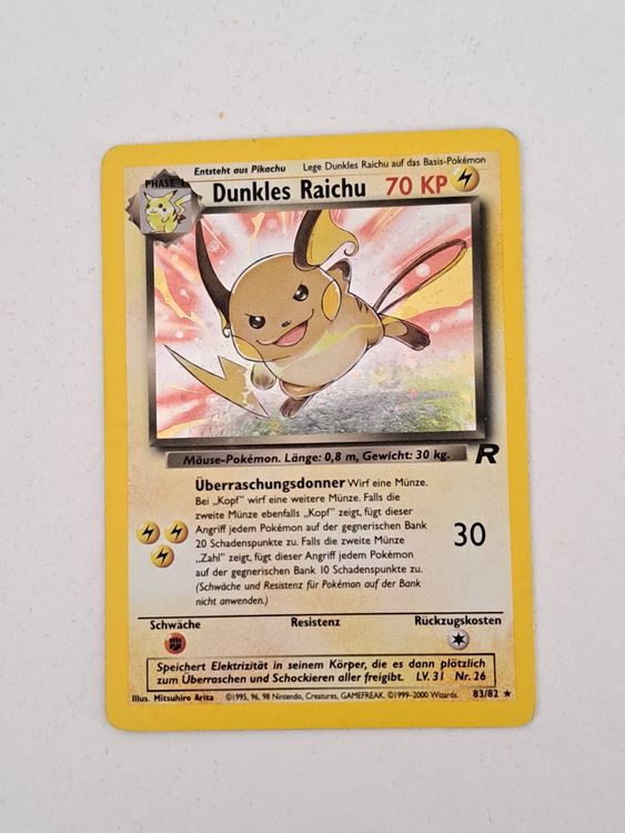 Pokémon Trading Card Game, Dunkles Raichu, Team Rocket (Neu (gemäss ...
