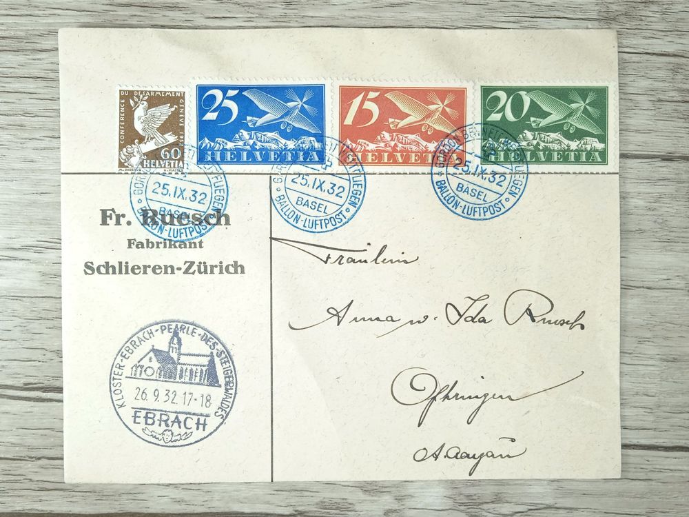 TR09 Enveloppe + Timbre Suisse 1932 (Gebraucht) in Cousset für CHF 12.95 – mit Lieferung auf ...
