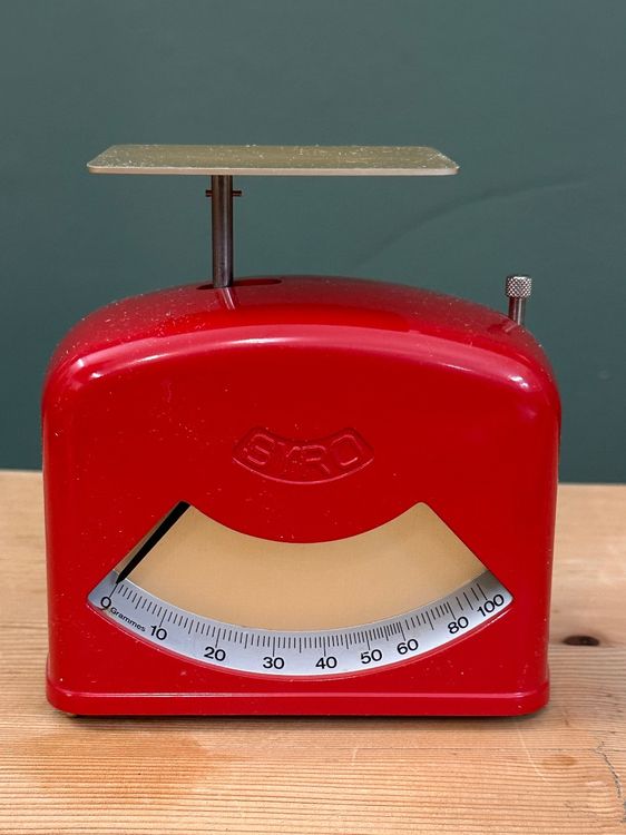 Retro Briefwaage SYRO, rot, Vintage 50er Jahre / 100 gr (Gebraucht) in ...