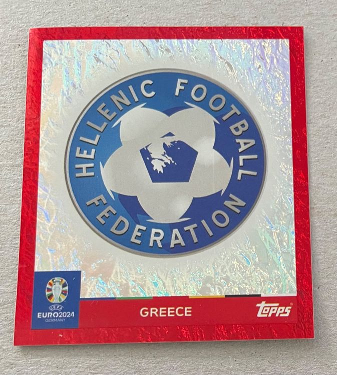 Topps Euro 2024 Sticker GRE 1 - Wappen GRIECHENLAND (Gebraucht) in ...