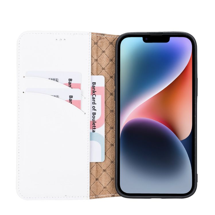 iPhone 13 Mini Bouletta Brooks Echt Leder Slim Etui Weiss (Neu und ...