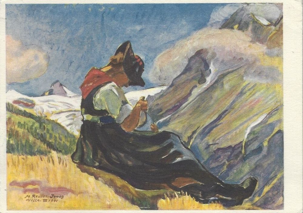 Walliserin Künstlerkarte PRO INFIRMIS M. Reuter-Junod | Kaufen auf Ricardo