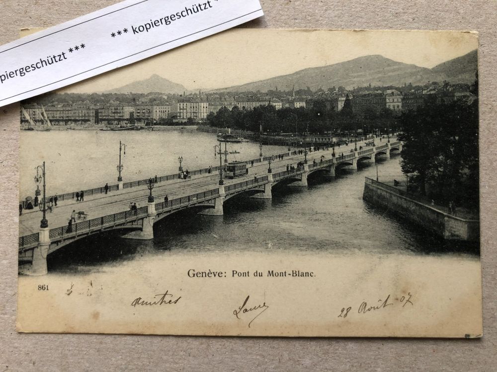 1907 Genève Pont Du Mont Blanc Nr. 861 Ak Alt | Kaufen Auf Ricardo