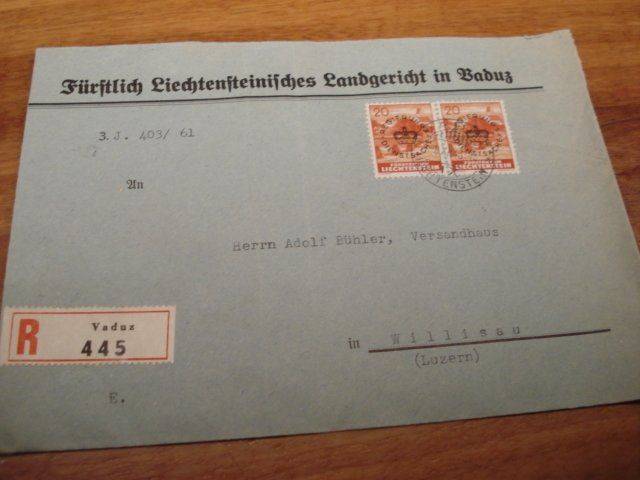 Liechtenstein Brief 1943, Dienstsache (Gebraucht) in Niederwil AG für CHF 1 – mit Lieferung auf ...