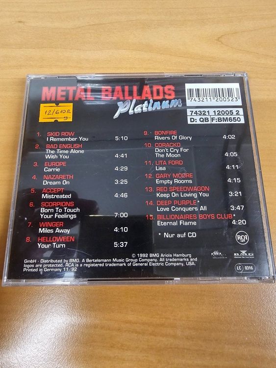 CD - Various – Metal Ballads Platinum | Kaufen auf Ricardo