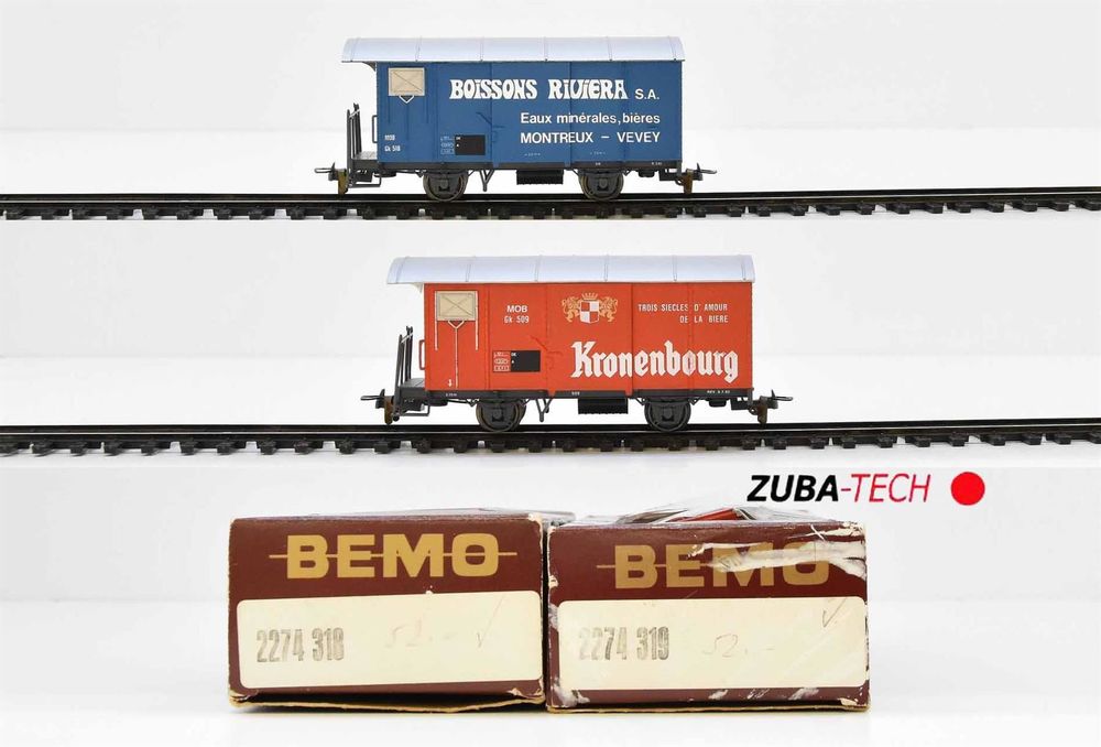 Bemo 2x Gedeckter Güterwagen MOB H0m GS | Kaufen auf Ricardo