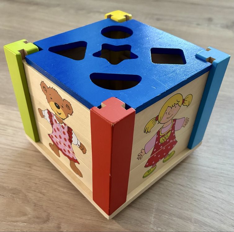 Steckwürfel, Sortierbox Holzspielzeug von Goki (Gebraucht) in Ebnat-Kappel für CHF 17 – mit ...
