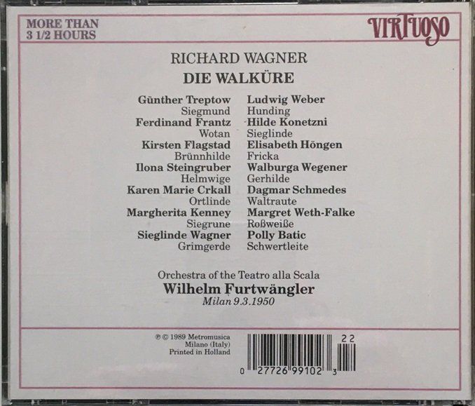 Wagner - Die Walküre (Wilhelm Furtwängler) (Gebraucht) in Grüningen für CHF 7.5 – mit Lieferung ...
