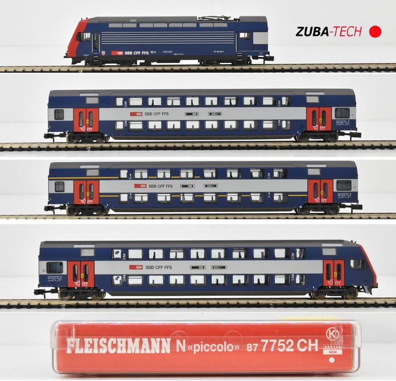 Fleischmann 877752CH Doppelstock-Pendelzug DPZ ZVV SBB N OVP (Gebraucht ...