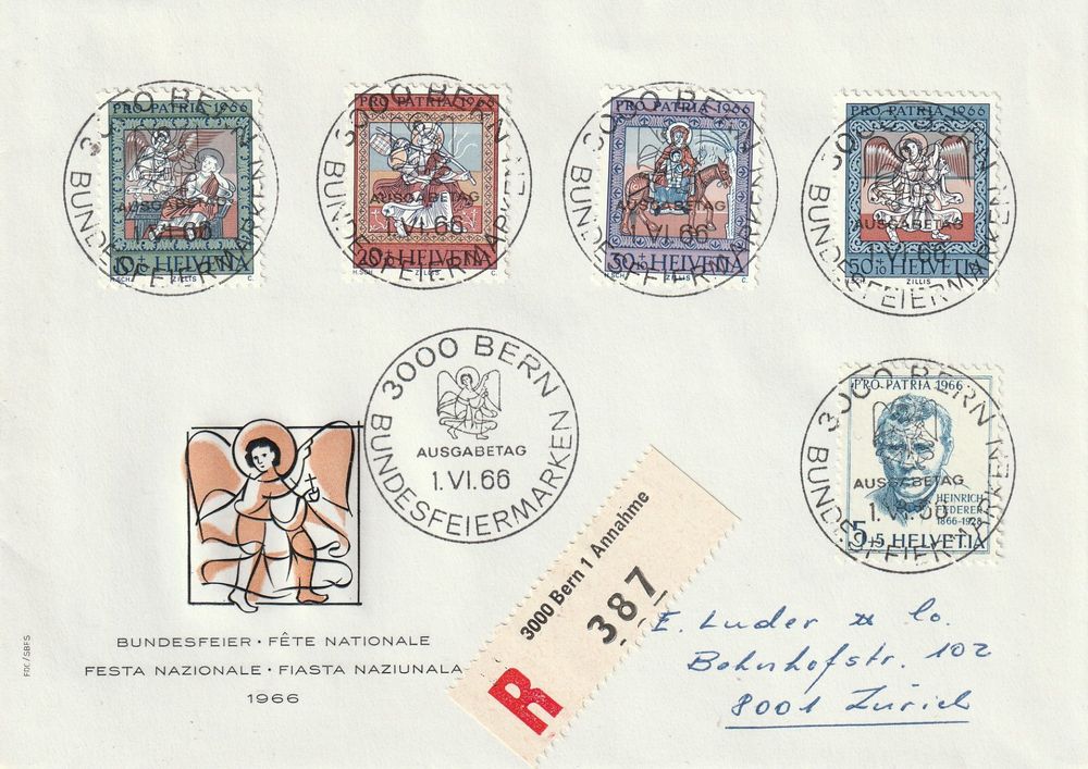 1966 Pro Patria ET - Vollstempel, Ersttagsbrief (Neu (gemäss Beschreibung)) in Homburg für CHF ...