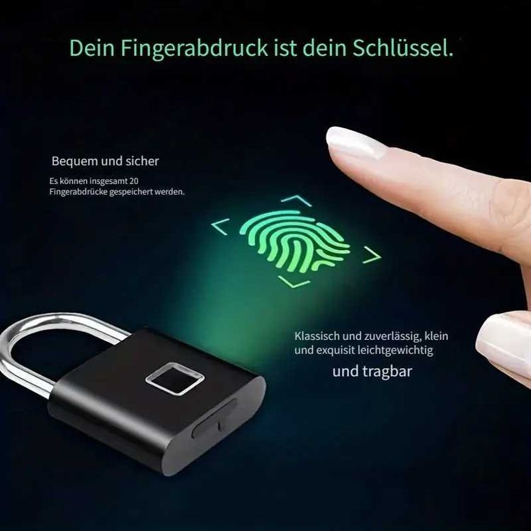Fingerprint Vorhängeschloss, wasserdicht (Neu und originalverpackt) in ...