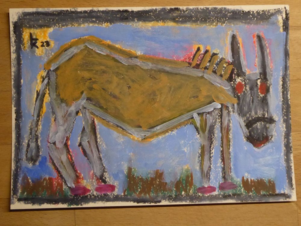 Kurt Lustenberger *53 / CH Art Brut / Esel / signiert | Kaufen auf Ricardo