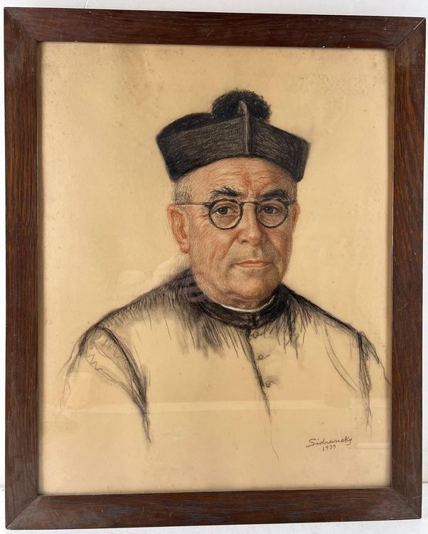Antikes Portrait Pastellzeichnung Priester 1939 Signiert (Gebraucht) in Neuhausen am Rheinfall ...