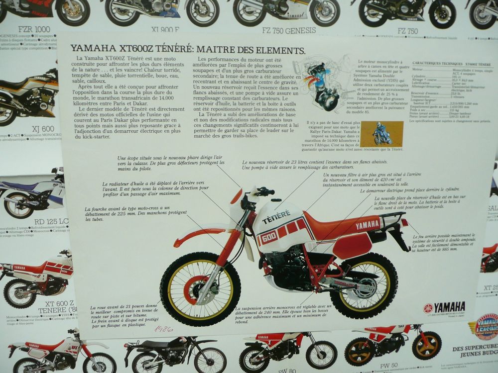 OLDTIMER PROSPEKT YAMAHA XT600Z TENERE+V-MAX+JAHRESPROGRAMM | Kaufen auf Ricardo