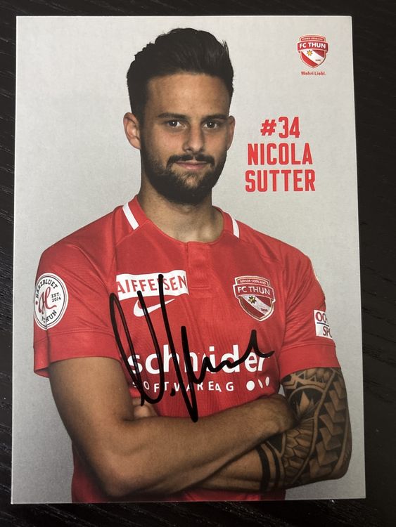 Original Autogrammkarte Nicola Sutter FC Thun zu verkaufen! (Gebraucht) in Uetendorf für CHF 5 ...