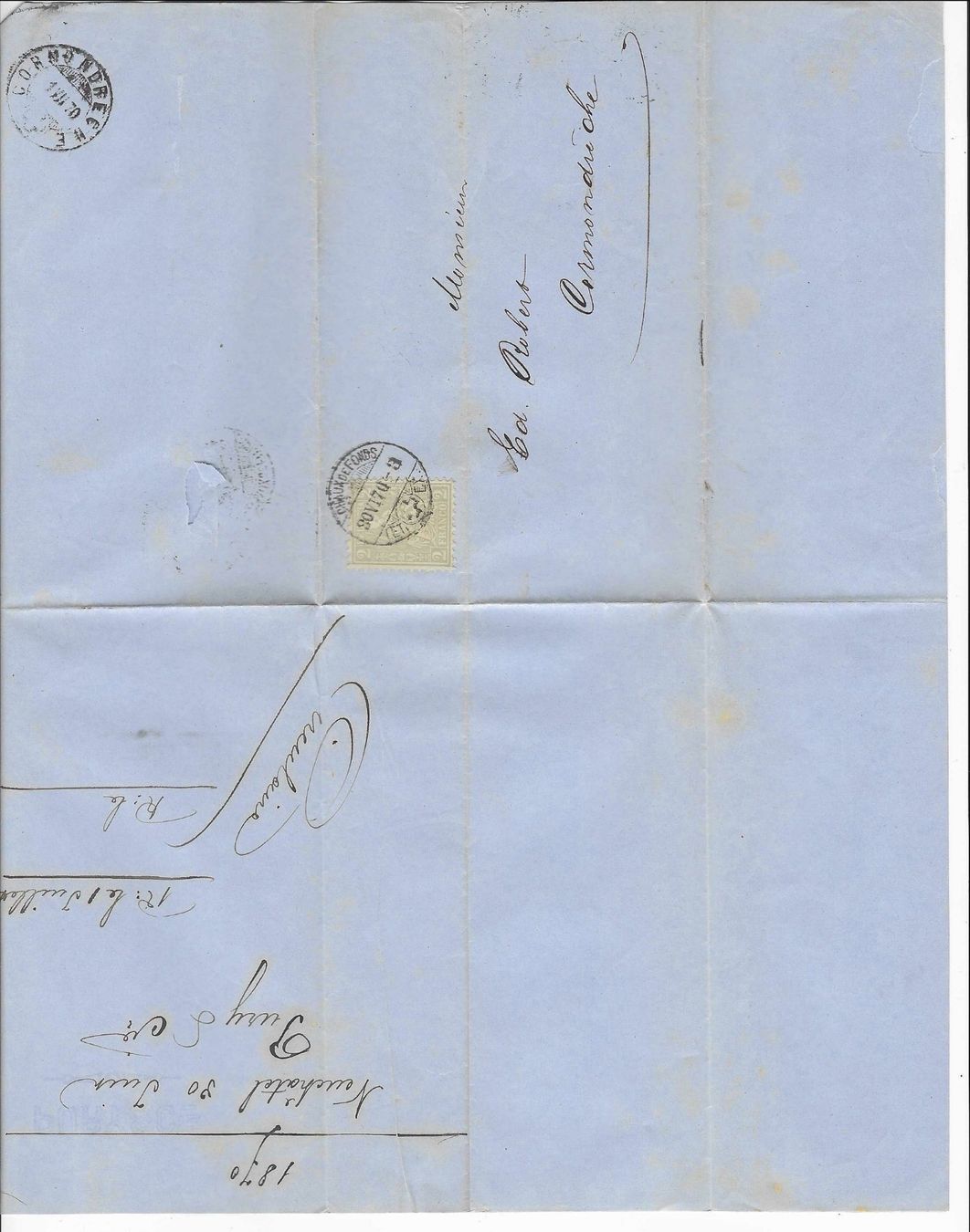 Faltbrief - Chaux de Fonds Cermondieche via Cornonreche (Gebraucht) in ...